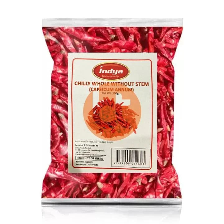 Indya Red Chilly Whole (Stemless) | BigTrolley